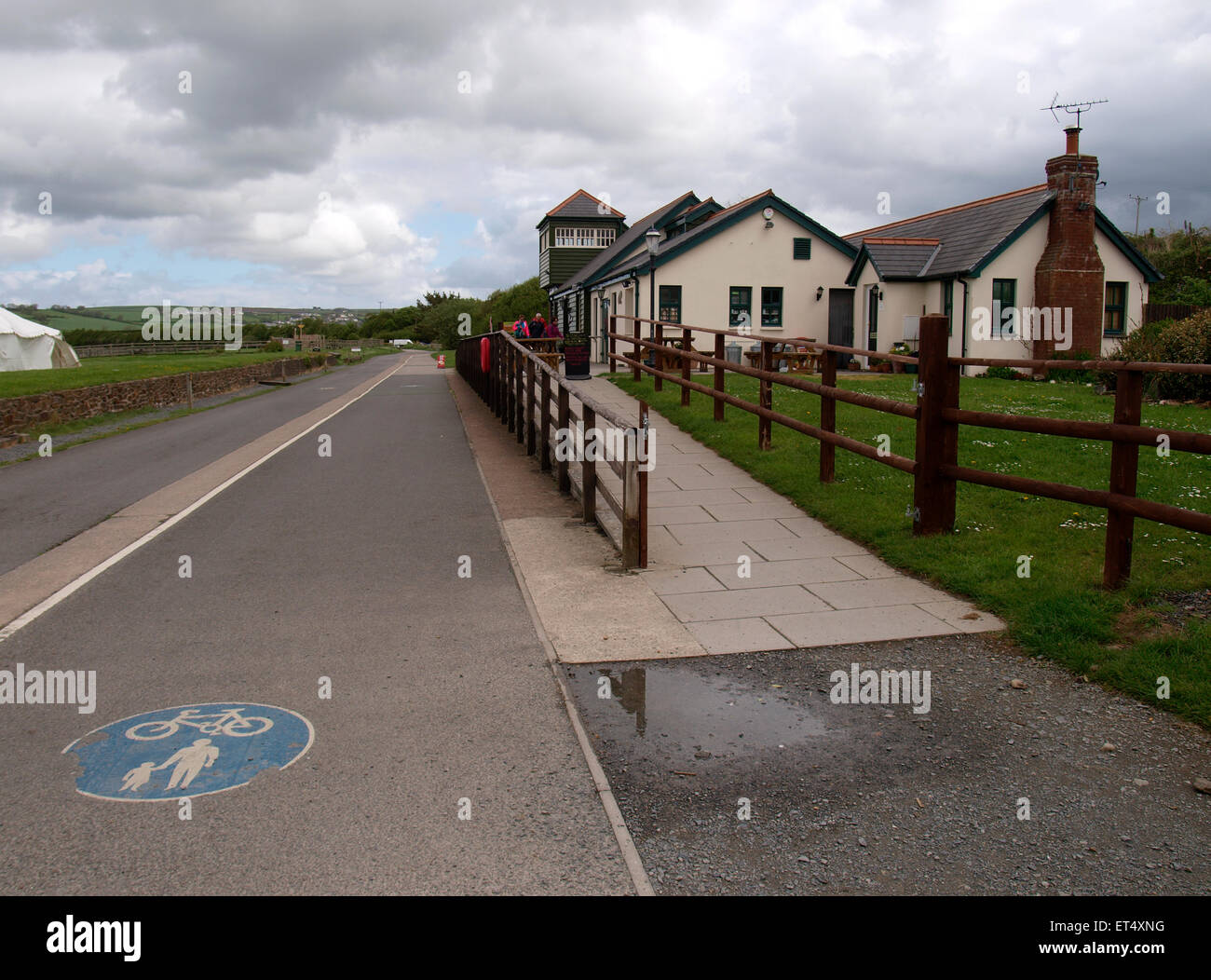 Old railway station now a café on the Tarka Trail, Fremington Quay ...