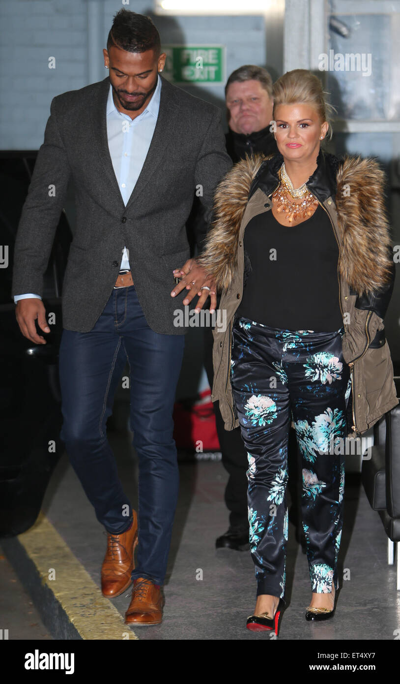 Kerry Katona and her husband George Kay outside the ITV Studios ...