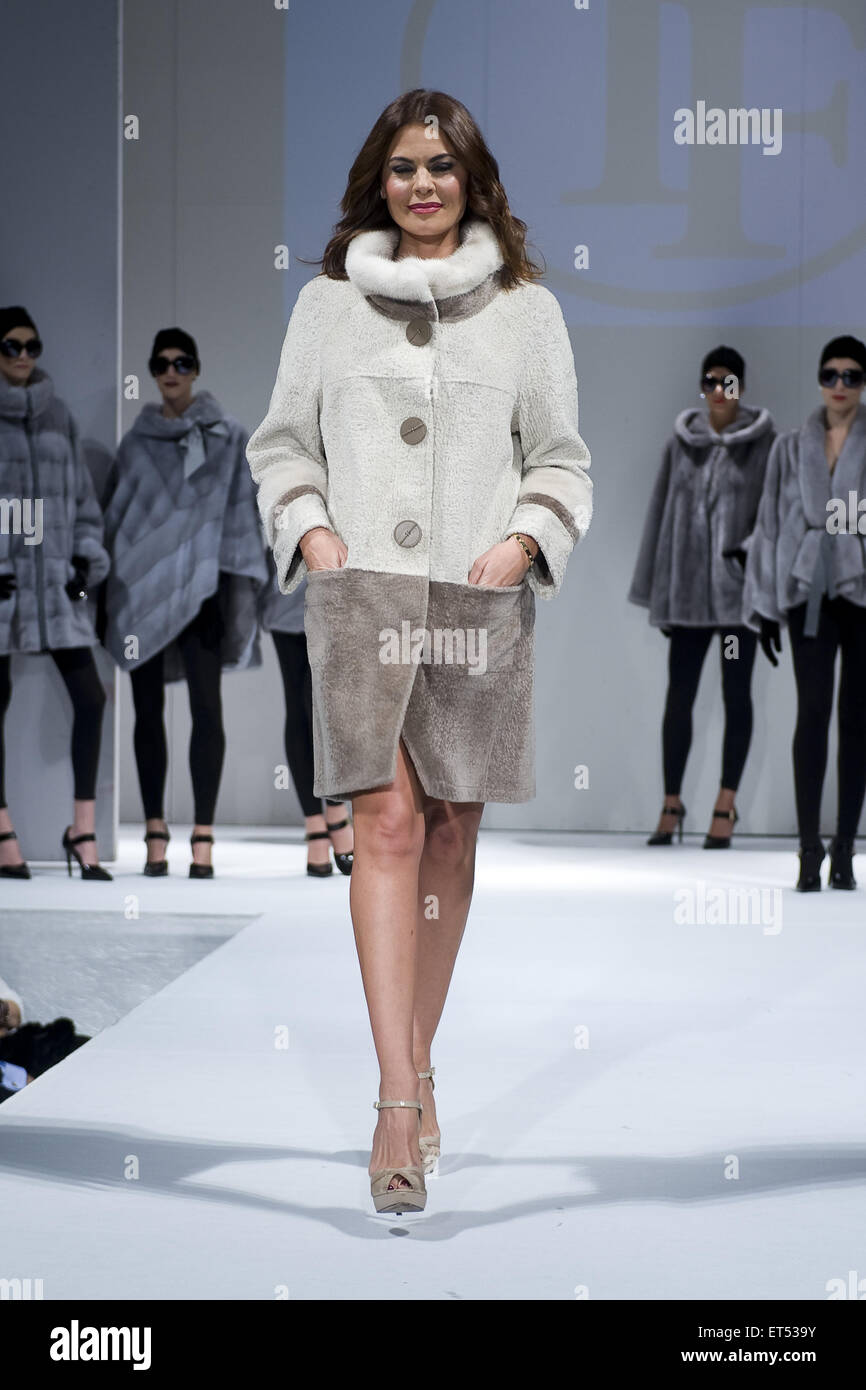 Model Maria Jose Suarez walks the catwalk during the parade of Toni ...