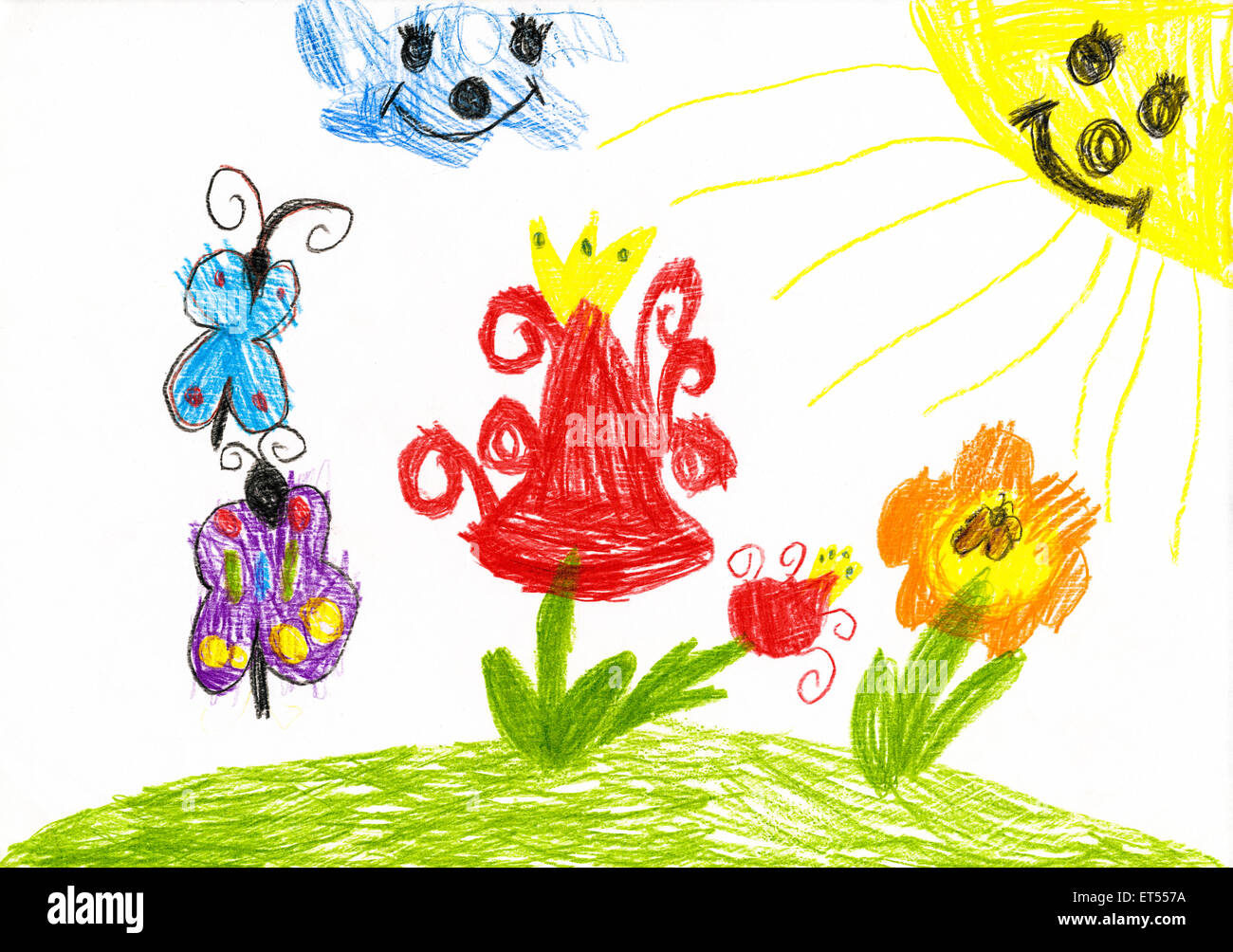 Child drawing butterfly hi-res stock photography and images - Alamy