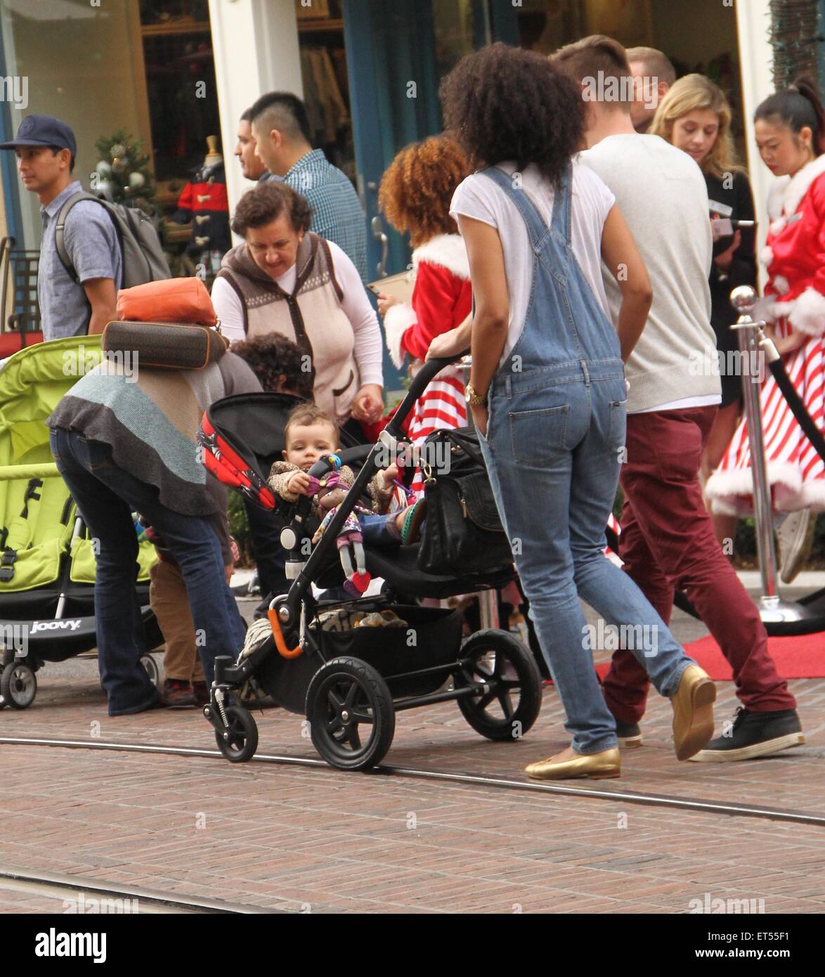Marsha Thomason takes her family shopping at The Grove in Hollywood ...