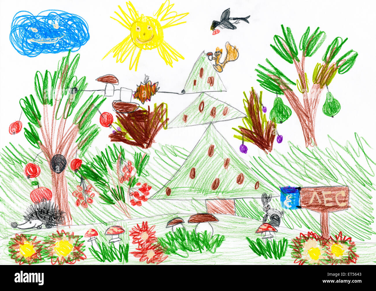 Forest Drawing With Animals For Kids