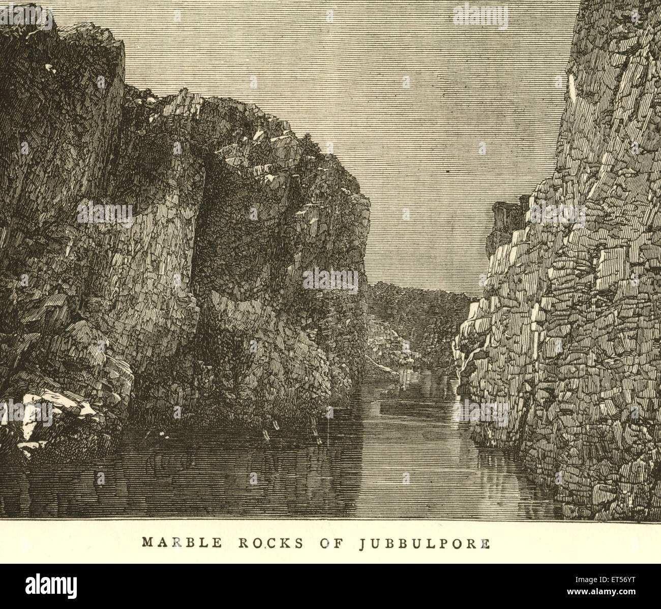 Marble rocks of Jubbulpore ; Jabalpur ; Madhya Pradesh ; India Stock ...