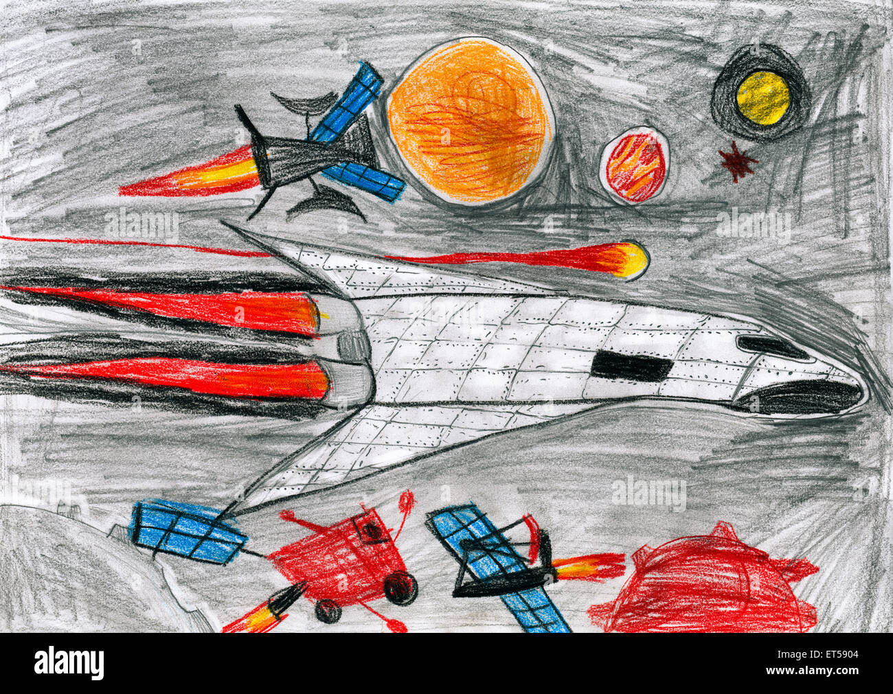 Space Shuttle Drawing For Kids