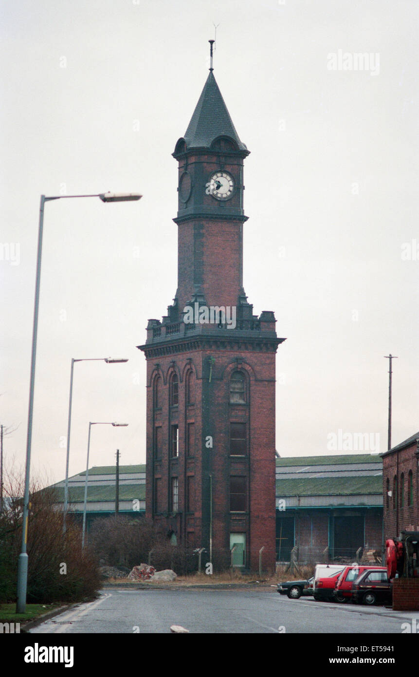 Dock Clock Tower, Middlesbrough, 22nd December 1993 Stock Photo - Alamy