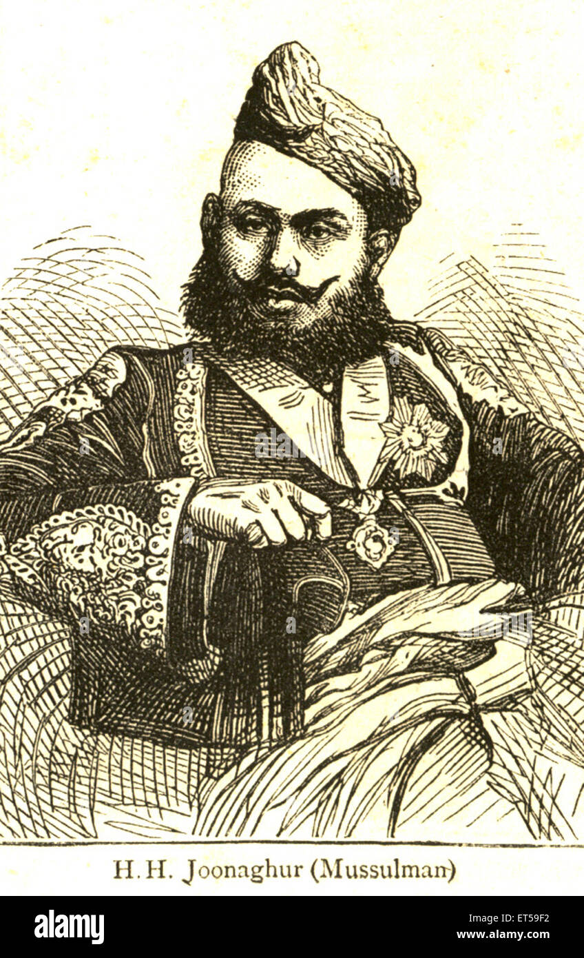 Lithographic portraits ; H. H. Joonaghur ; mussulman ; India NO MR ...