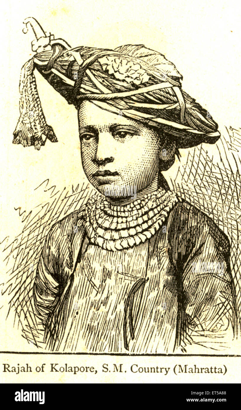 Lithographic portraits Rajah of Kolapore. S.M. Country Mahratta or ...
