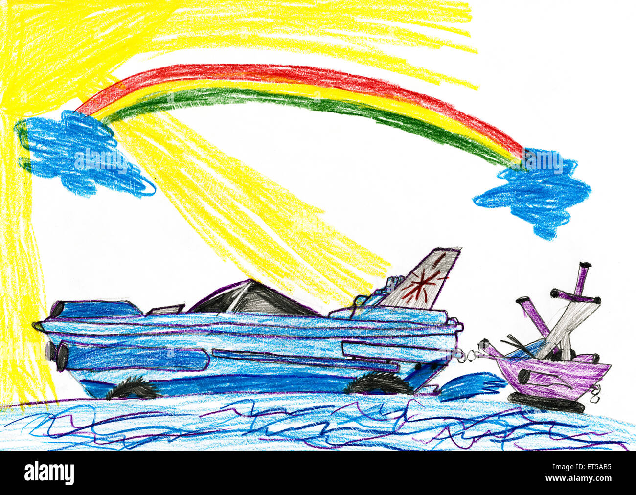 Sailing ship child drawing hi-res stock photography and images - Alamy