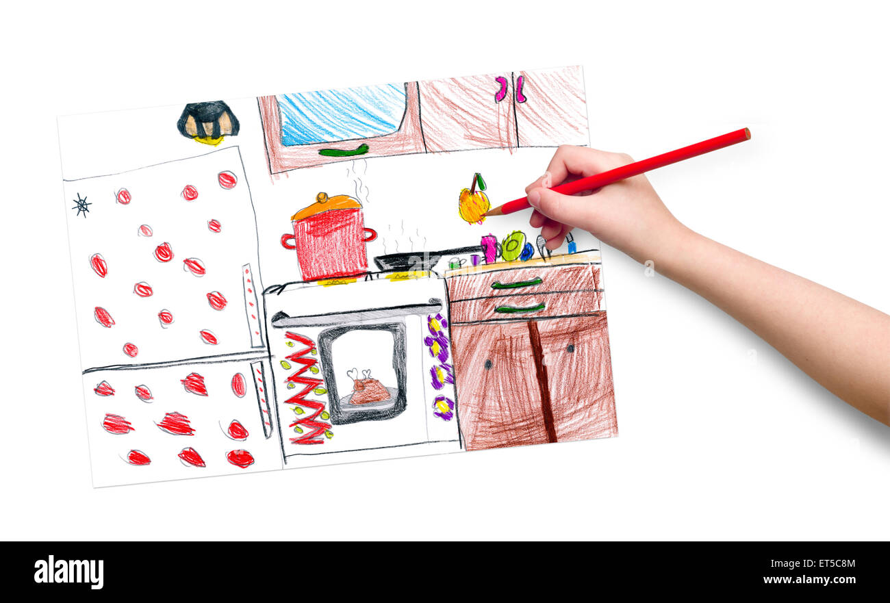 Kitchen Drawing For Kids