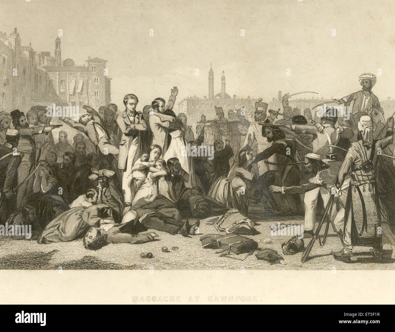 Military and Mutiny views massacre at Cawnpore Kanpur Uttar Pradesh ...