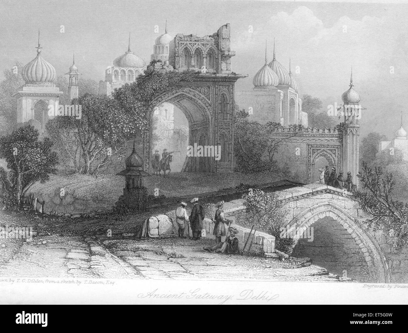 Ancient gateway, Delhi, India, Asia, Asian, Indian, old vintage 1800s ...