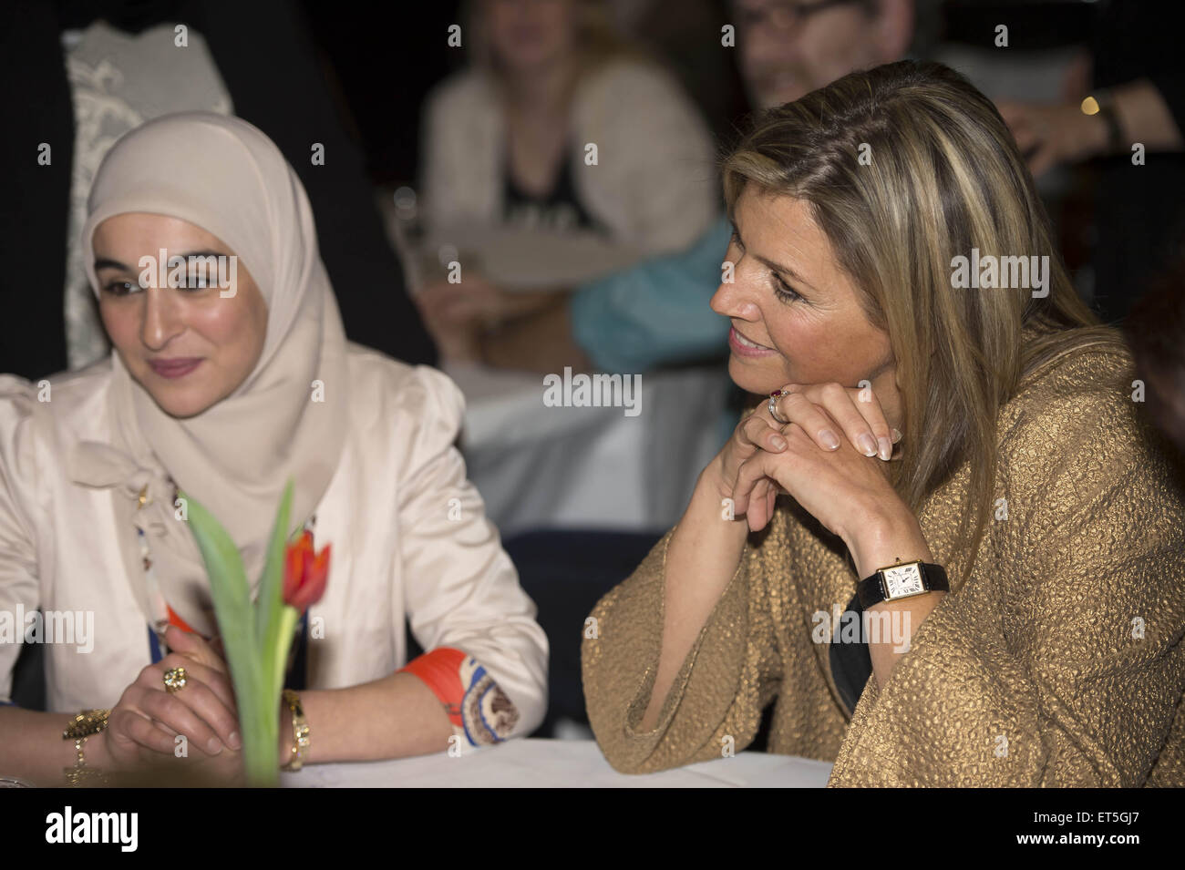 Queen Maxima attending the fourth "Language does more" meeting and ...