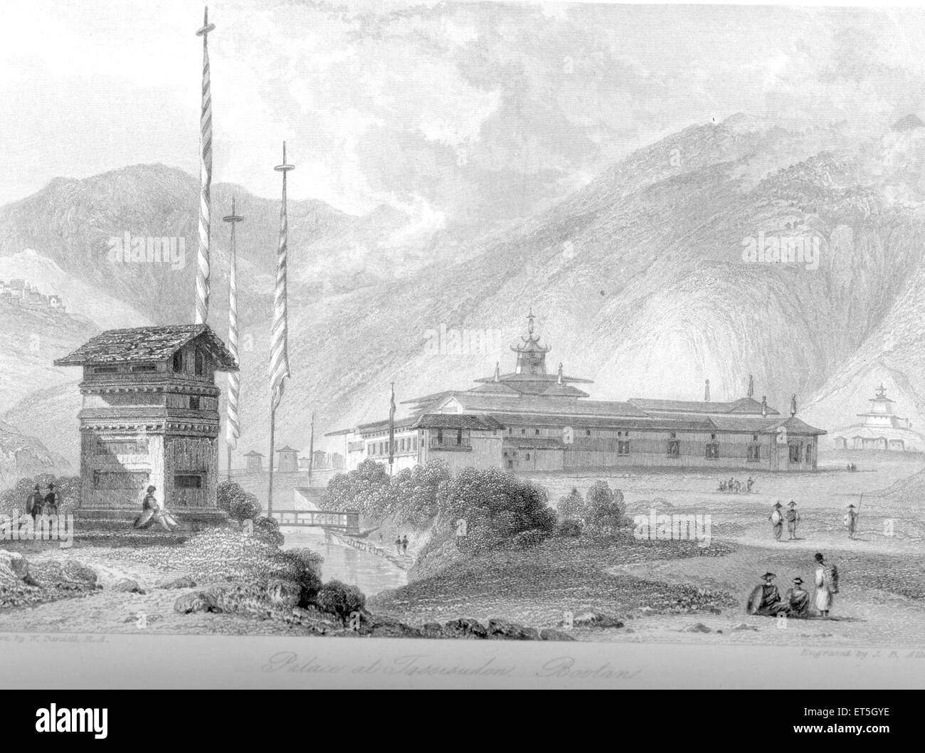 Palace at Tissisudan ; Bootan or Bhutan Stock Photo - Alamy