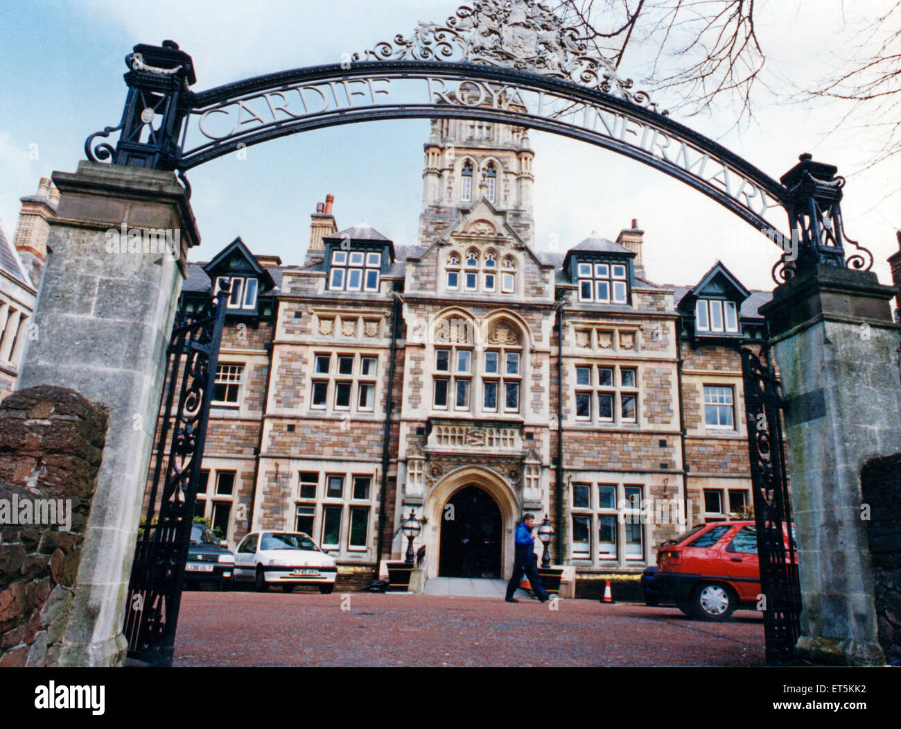 Beautiful frontage of the Cardiff Royal Infirmary. 7th April 1994 Stock ...