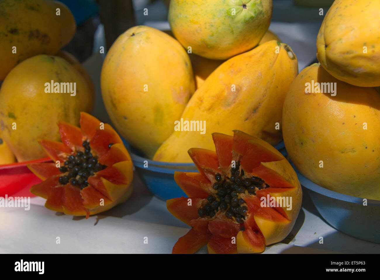 Papaya fruit street market Rio De Janeiro Brazil Stock Photo - Alamy