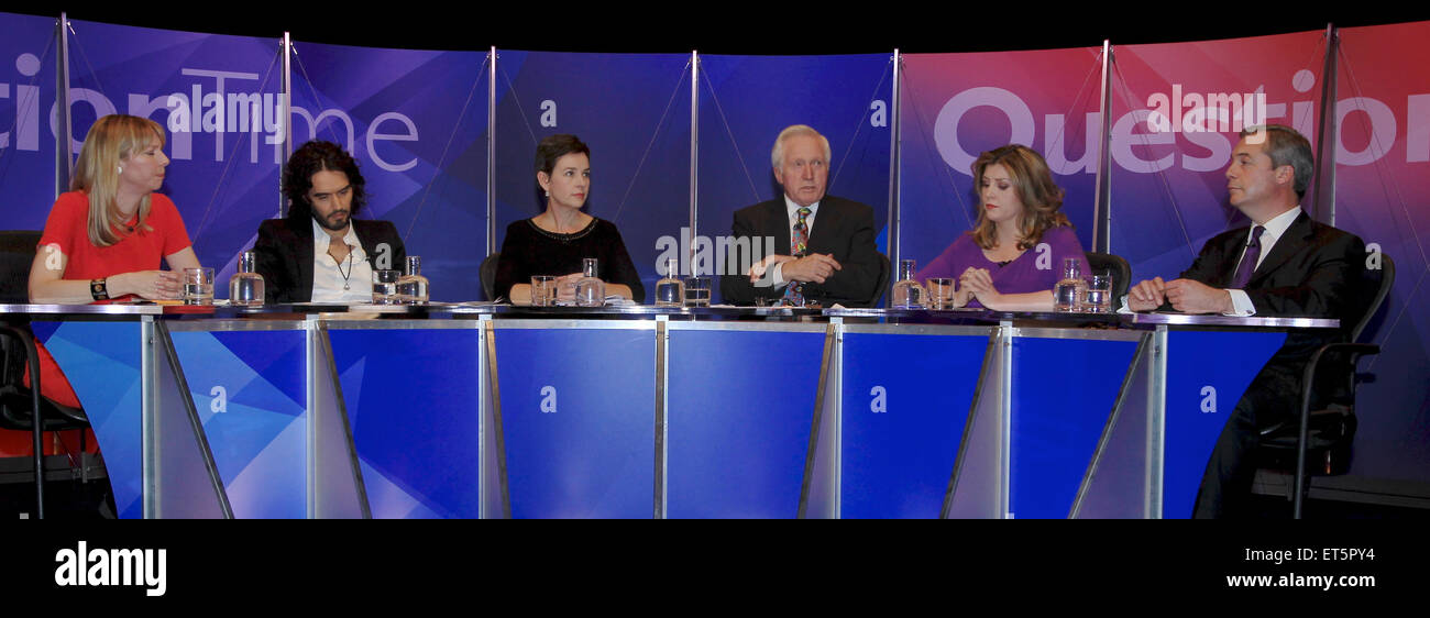 Russell Brand and Nigel Farage appear on BBC Question time Featuring ...