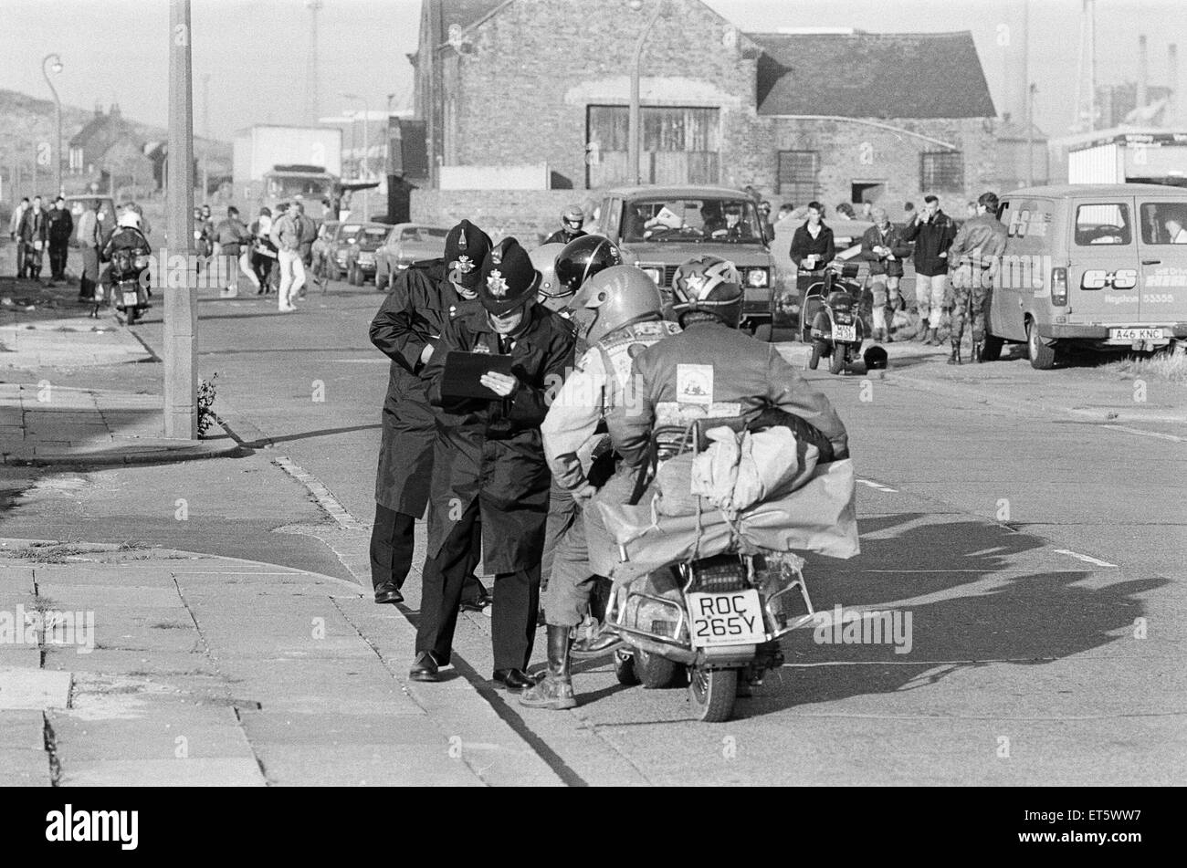 MODs in Redcar, Middlesbrough, 4th October 1985 Stock Photo - Alamy