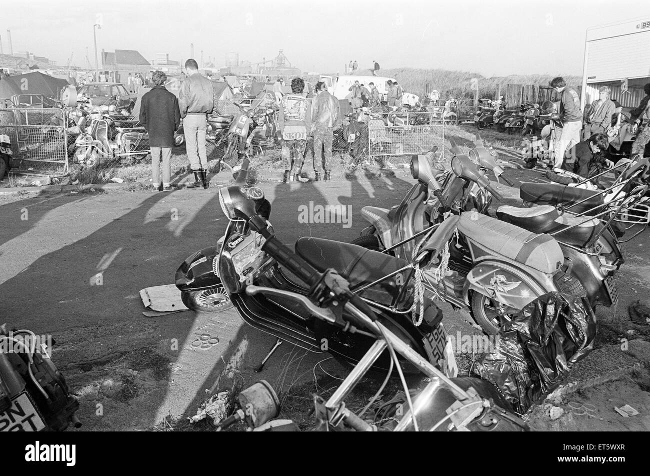 MODs in Redcar, Middlesbrough, 4th October 1985 Stock Photo - Alamy