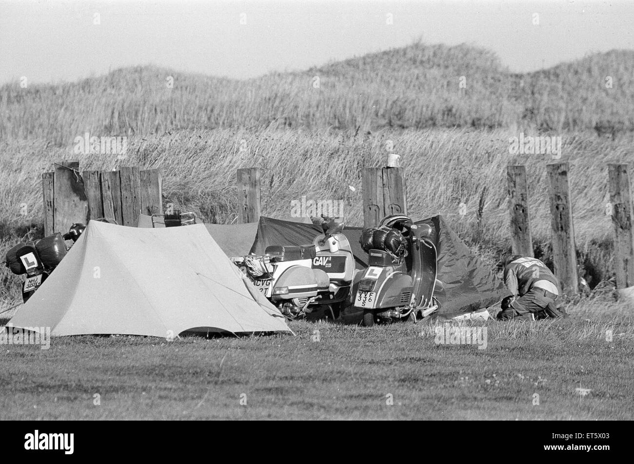 MODs in Redcar, Middlesbrough, 4th October 1985 Stock Photo - Alamy