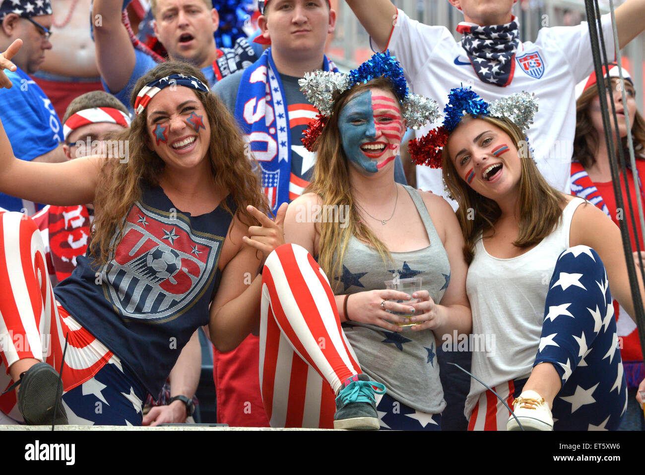 USA fans are watching the game during a match between USA and Australia ...