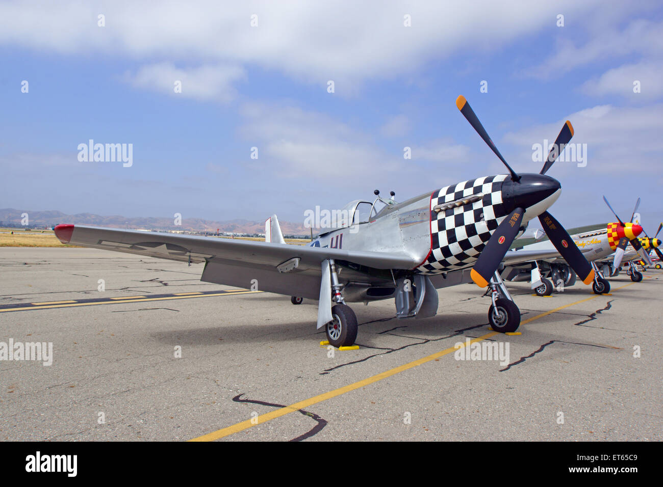 P-51 Mustang WWII fighter Airplane on runway at 2015 Air Show Stock ...