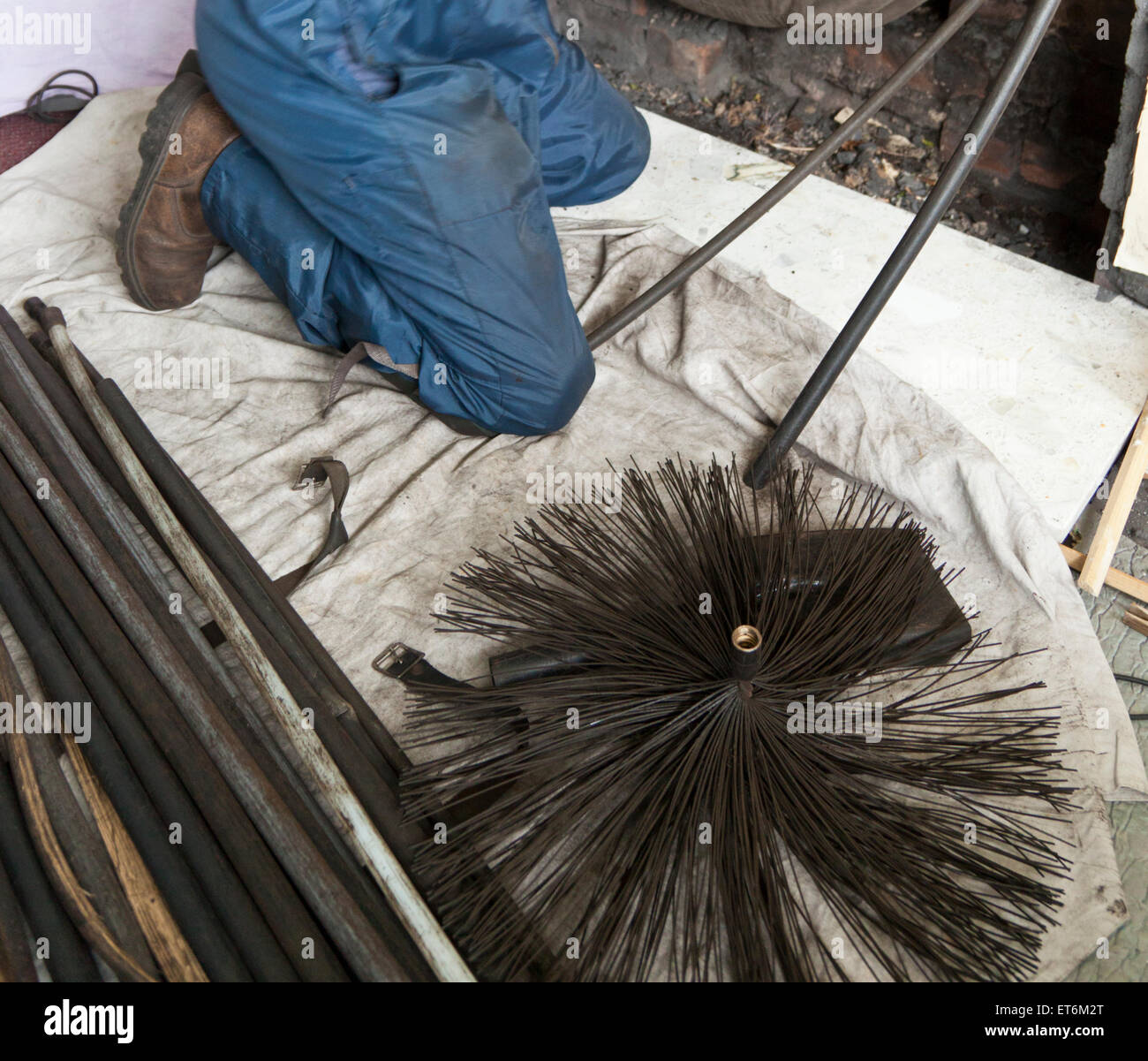 Chimney Sweep at work Stock Photo - Alamy