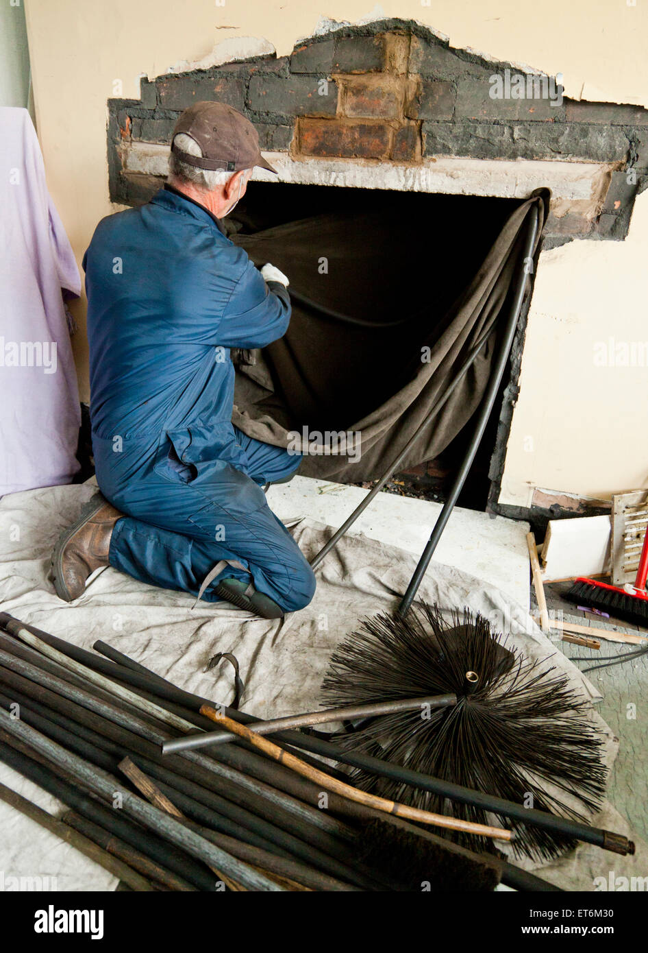 Chimney Sweep at work Stock Photo - Alamy
