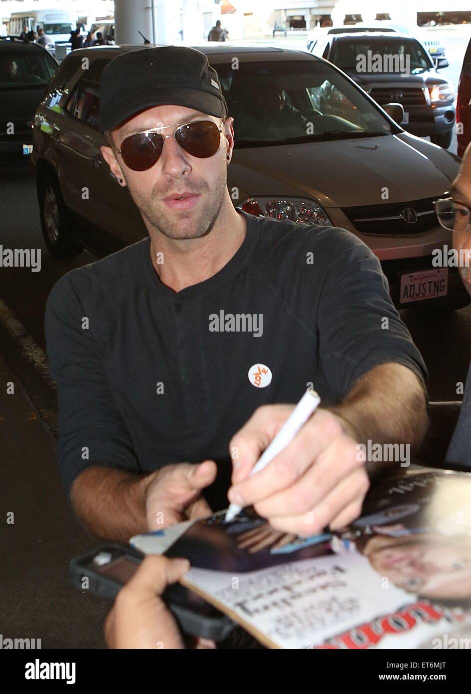 Chris Martin arrives s at LAX airport in Los Angeles Featuring: Chris ...