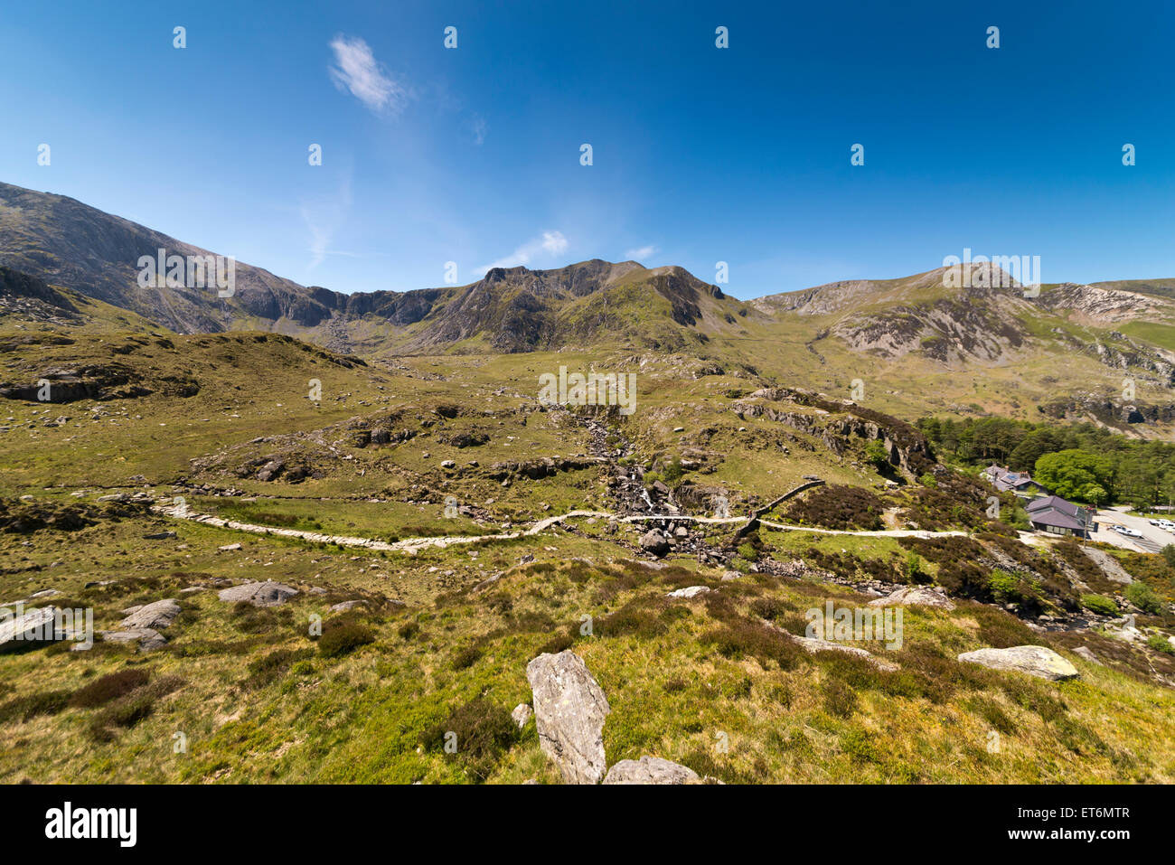 Y Garn Cwm Idwal path Ogwen Snowdonia Narth Wales Uk walking mountains ...