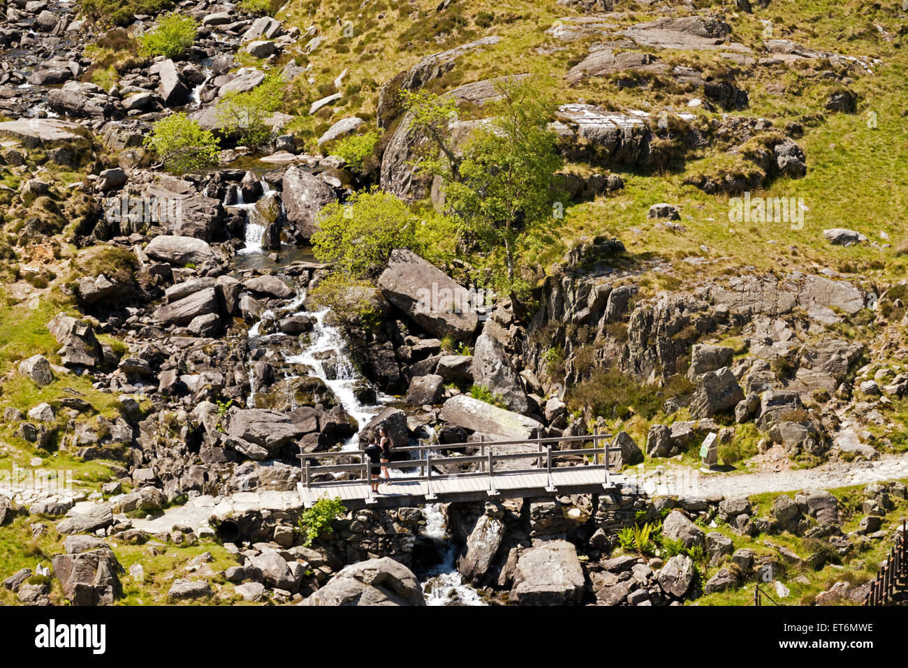 Cwm Idwal path Ogwen Snowdonia North Wales Uk walking Stock Photo - Alamy