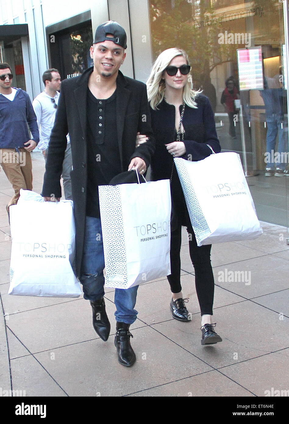 Ashlee Simpson and Evan Ross go shopping together at The Grove in ...