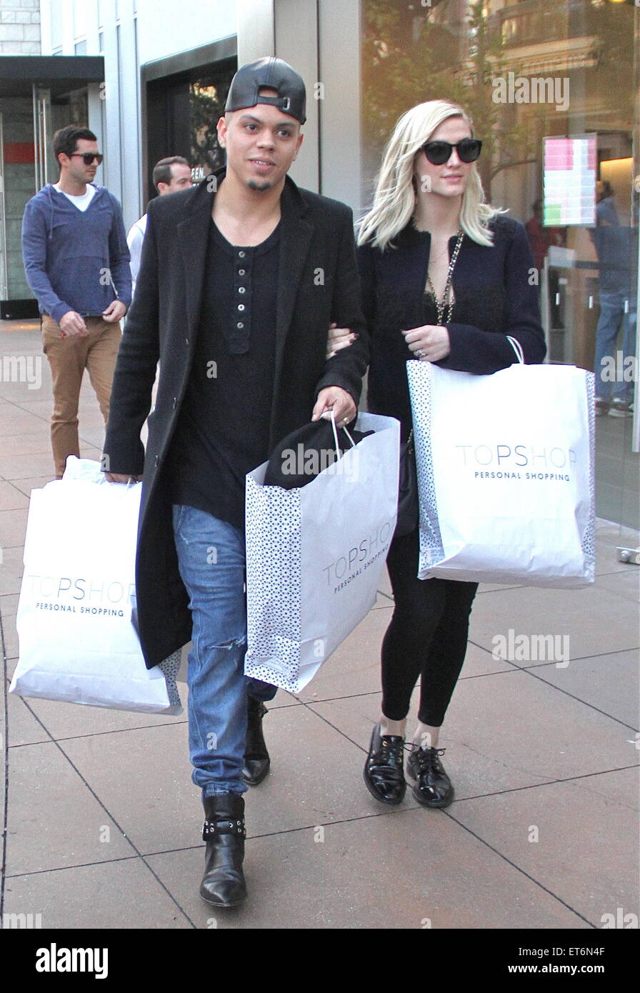 Ashlee Simpson and Evan Ross go shopping together at The Grove in ...