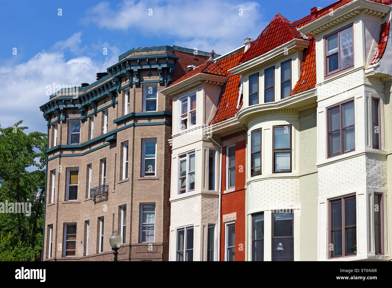 Modern row houses of historic suburb in Washington DC Stock Photo - Alamy