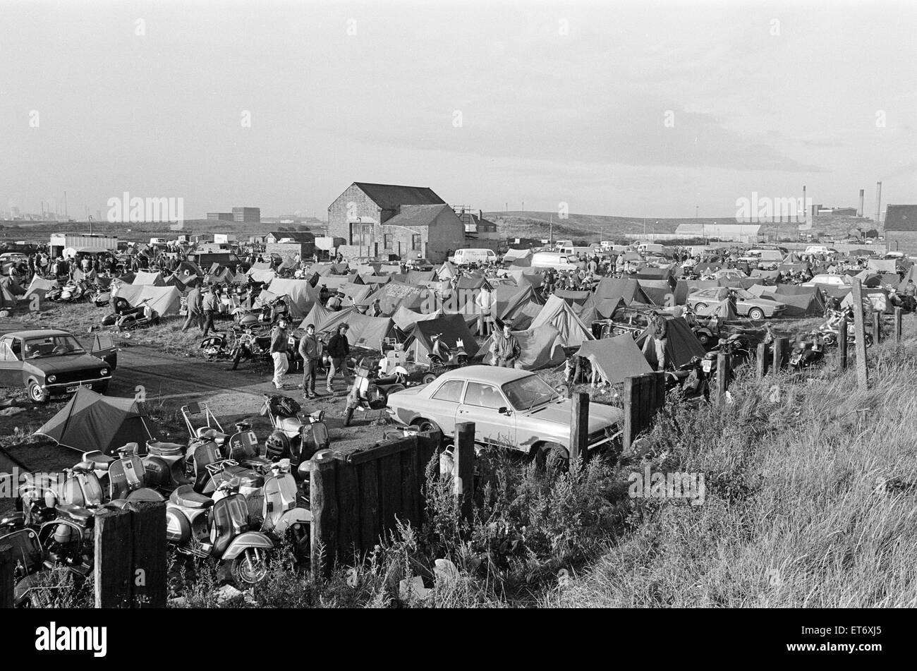 MODs in Redcar, Middlesbrough, 4th October 1985 Stock Photo - Alamy