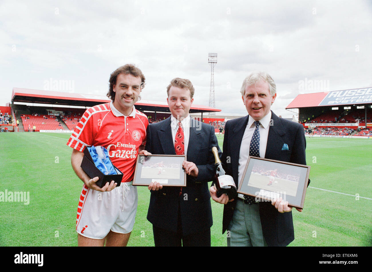 John Wark, Middlesbrough FC Player, receives Man of the Match Award at ...
