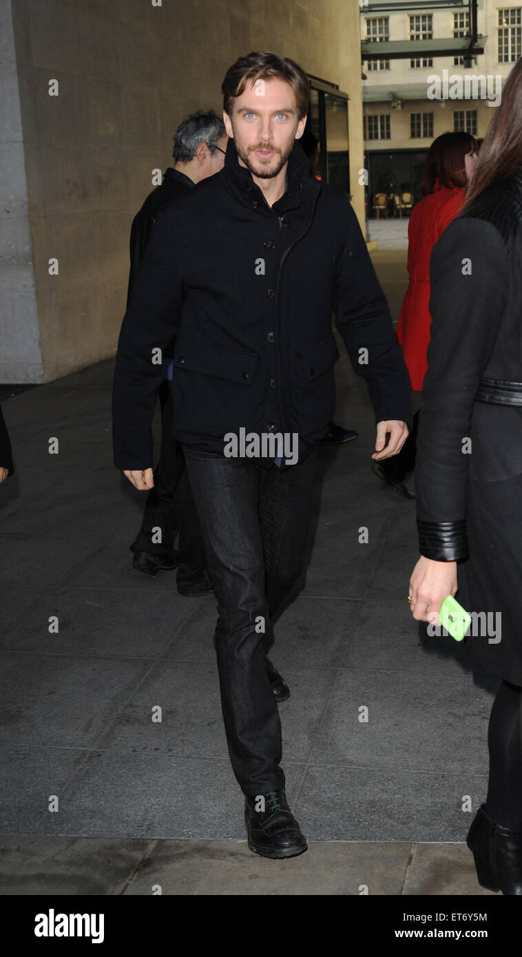 Dan Stevens arriving at the BBC Radio studios Featuring: Dan Stevens ...
