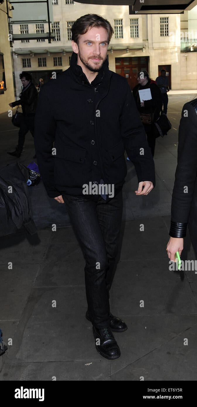 Dan Stevens arriving at the BBC Radio studios Featuring: Dan Stevens ...
