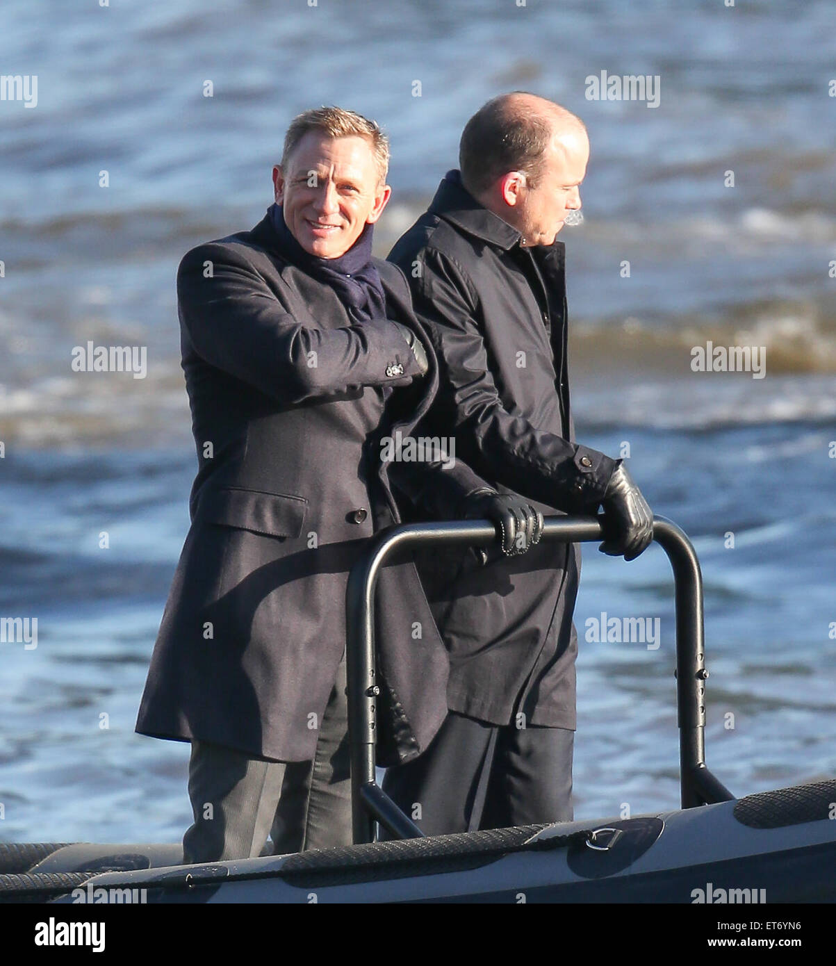 Daniel Craig and Rory Kinnear film a scene for the new Bond movie ...