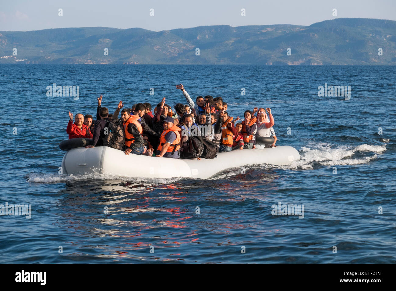 Refugee arrival boat hi-res stock photography and images - Alamy
