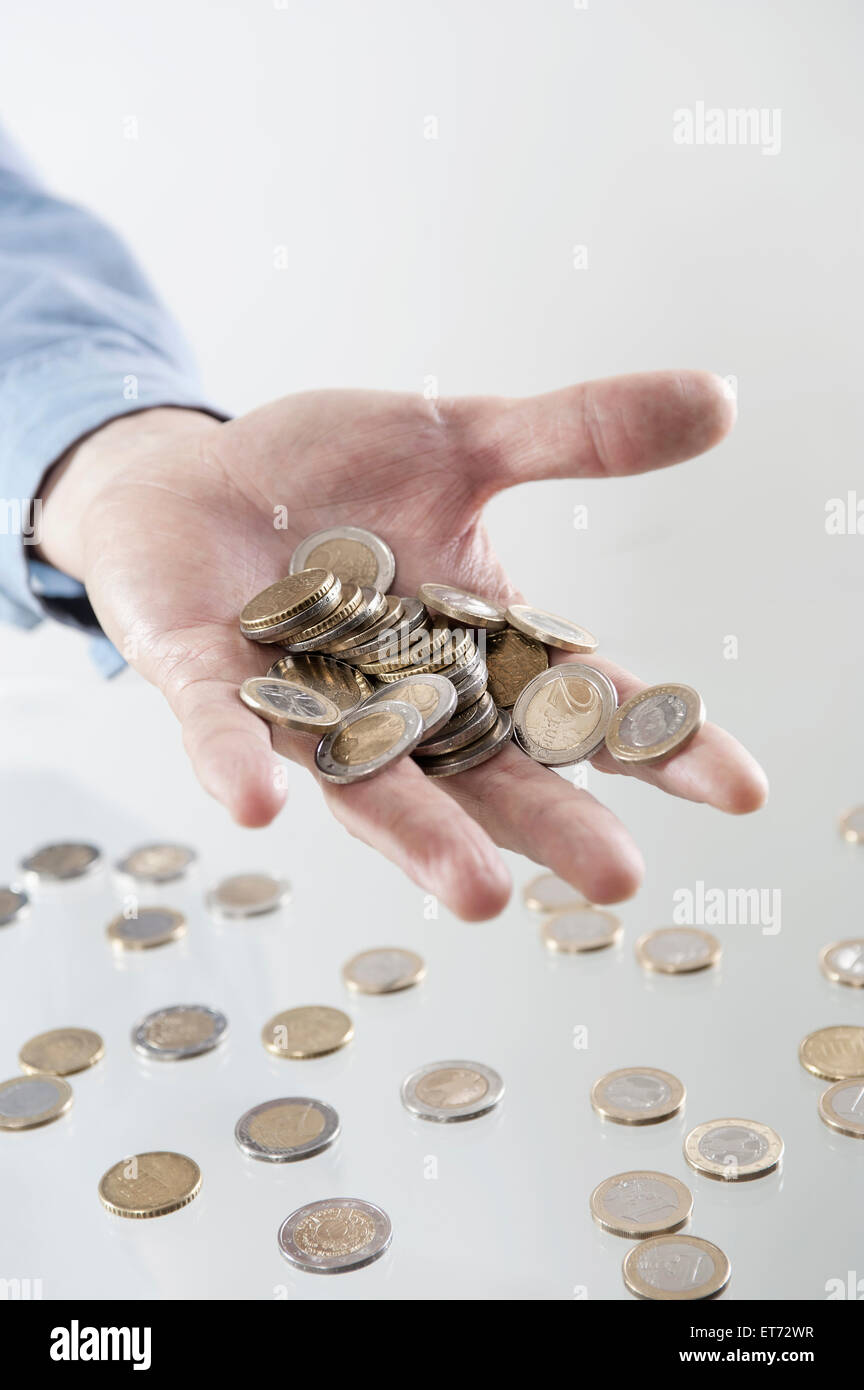 Close up of a businessman's showing his palm Stock Photo - Alamy