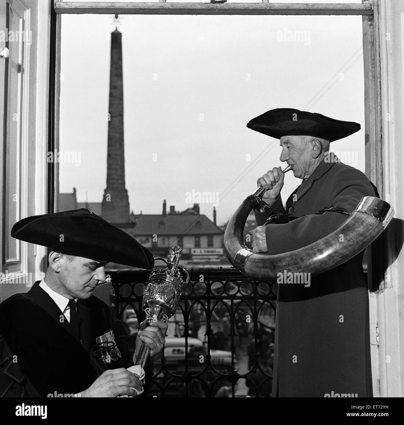 Ripon Hornblowers Tom and Cyril Horley, Ripon, North Yorkshire. January ...