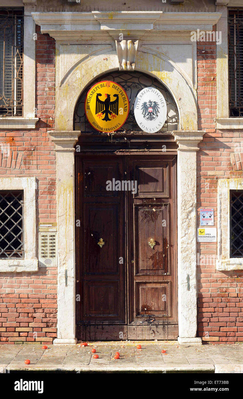 Protest against German politics regarding Greece. People seen throwing ...
