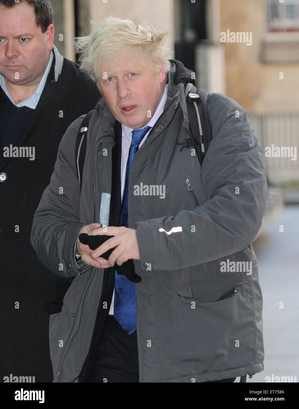 Mayor of London Boris Johnson arriving at the BBC Radio studios ...