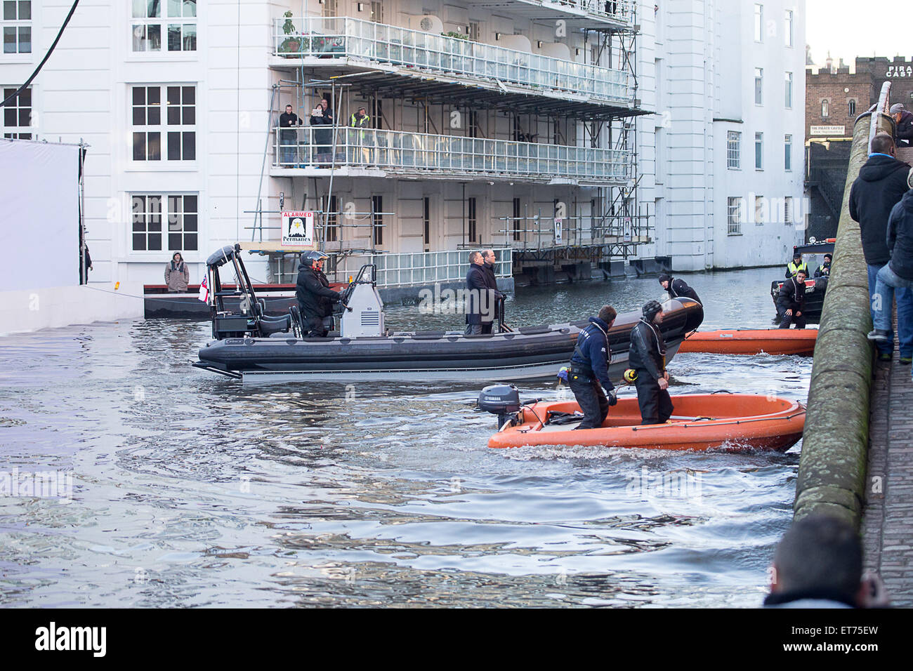Filming of the new James Bond movie 'Spectre' at a location in Central ...