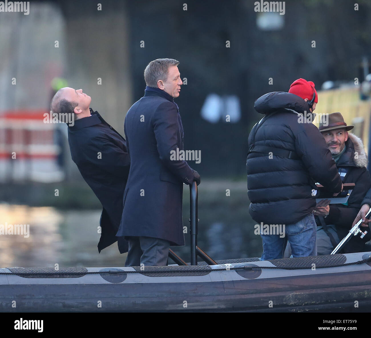 Daniel Craig and Rory Kinnear film a scene for the new Bond movie ...