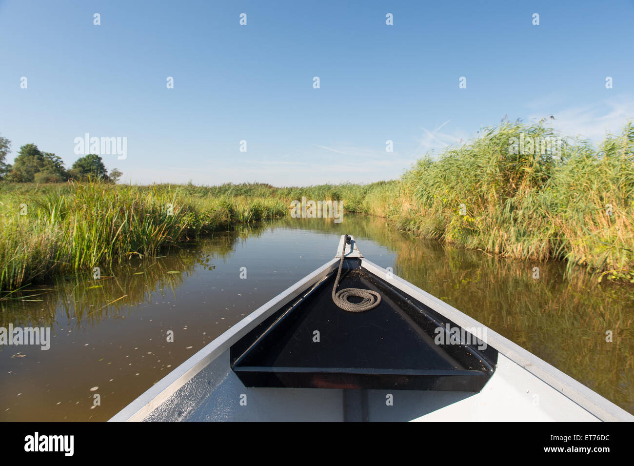 row boat in ditch in agriculture landscape Stock Photo - Alamy