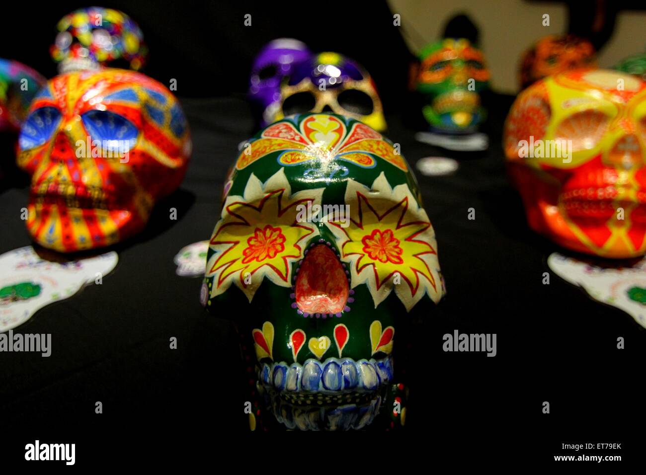 Handmade and painted skulls go on display at a unique skull exhibition ...