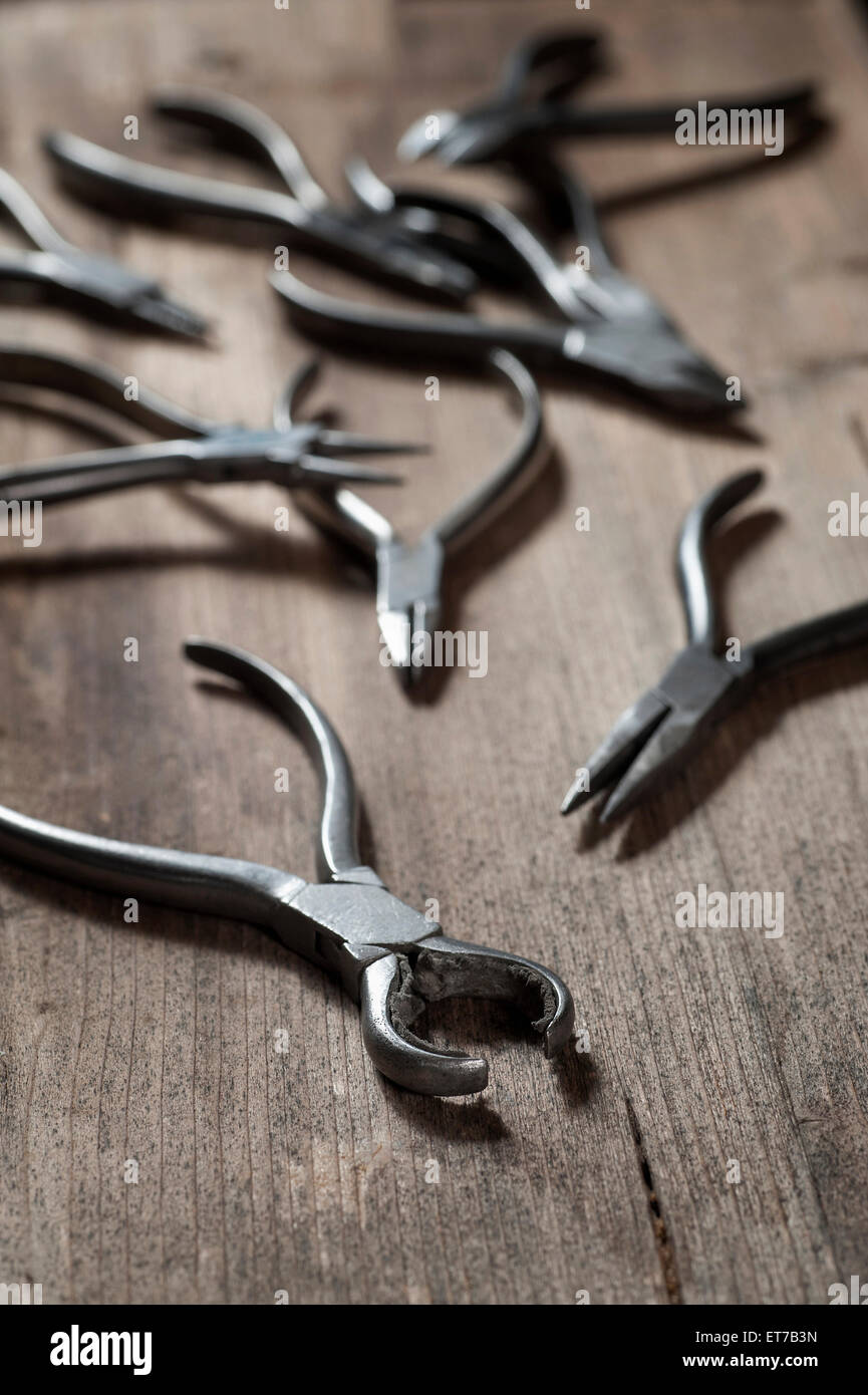 Various pliers in workshop, Bavaria, Germany Stock Photo - Alamy