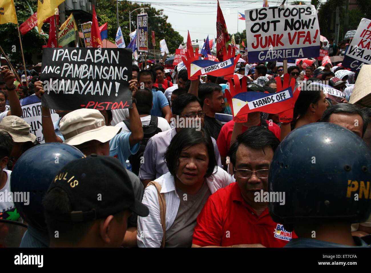 Manila, Philippines. 12th June, 2015. Protesters from different groups ...