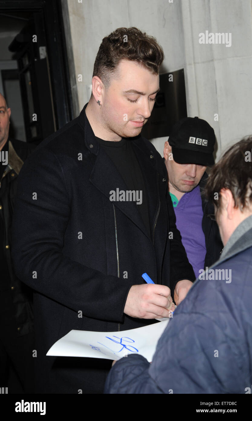 Sam Smith at the BBC Radio 2 studios Featuring: Sam Smith Where: London ...